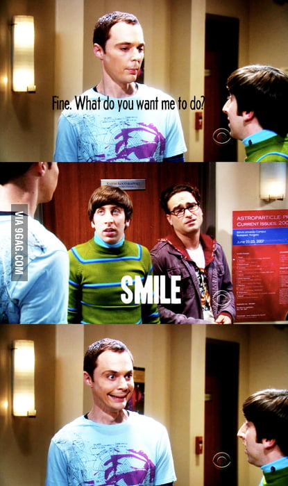 Rule! Don't make Sheldon smile - 9GAG