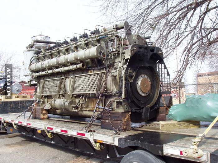 Just a locomotive diesel engine. - 9GAG