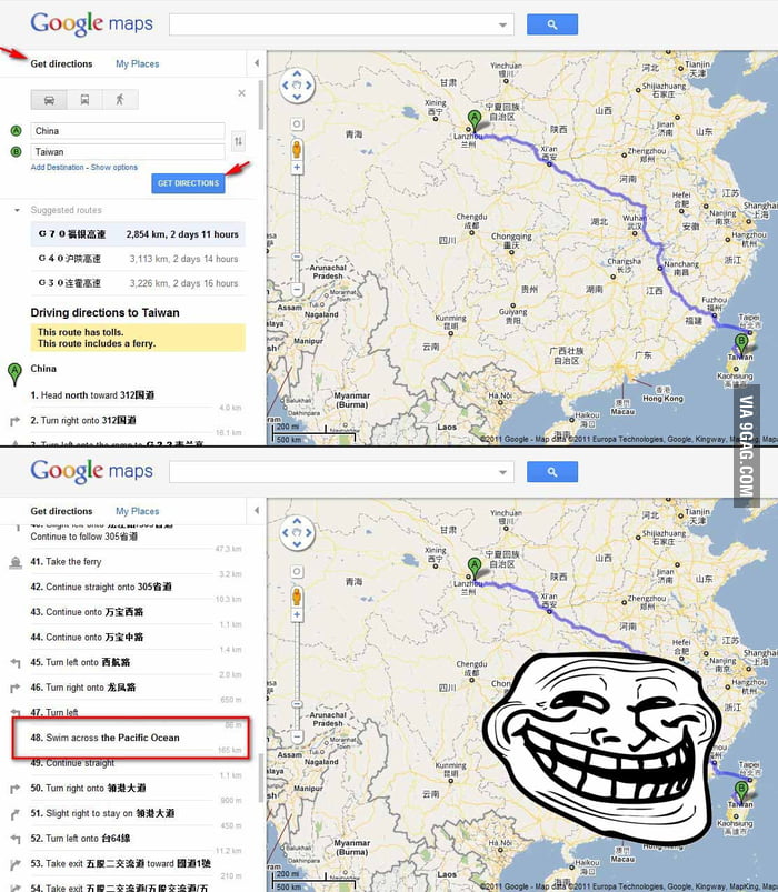 Google Maps Trolling - 9GAG