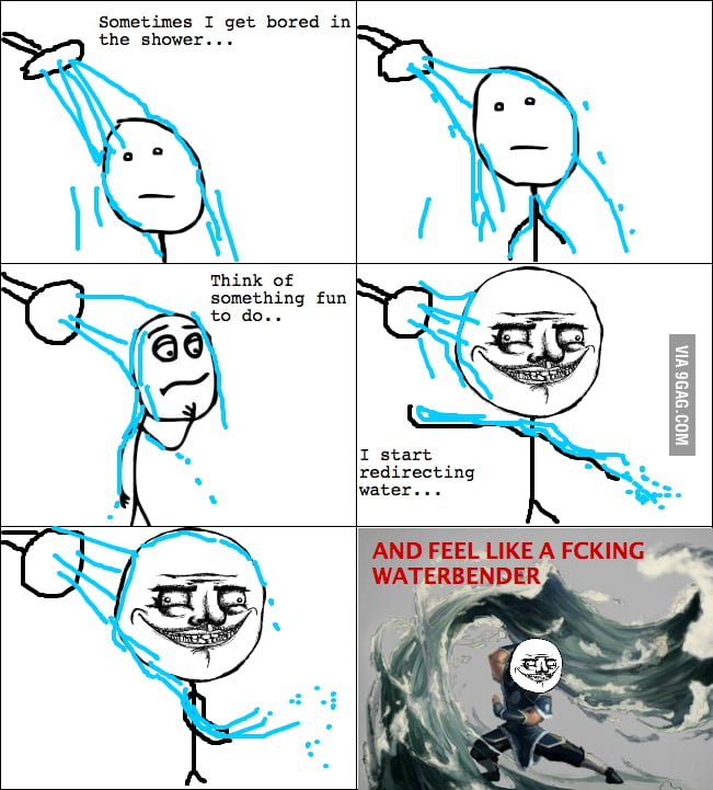 Waterbending in the shower! - 9GAG