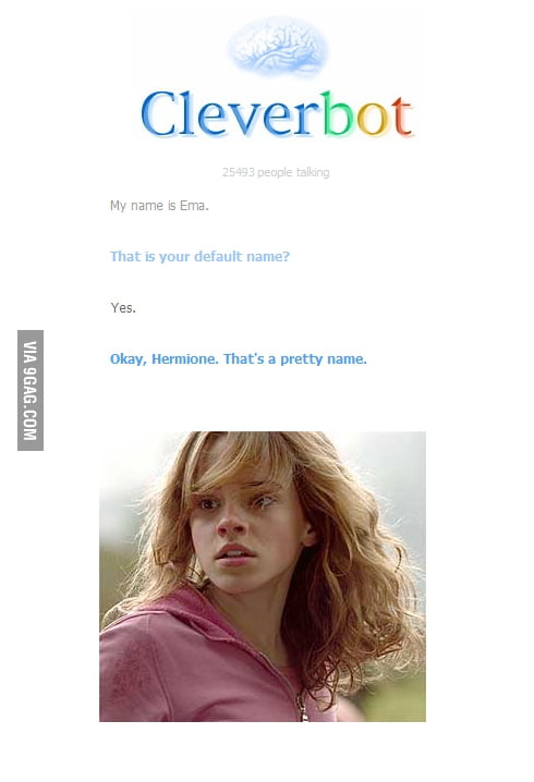 Ema = Hermione? Epic Cleverbot... - 9GAG