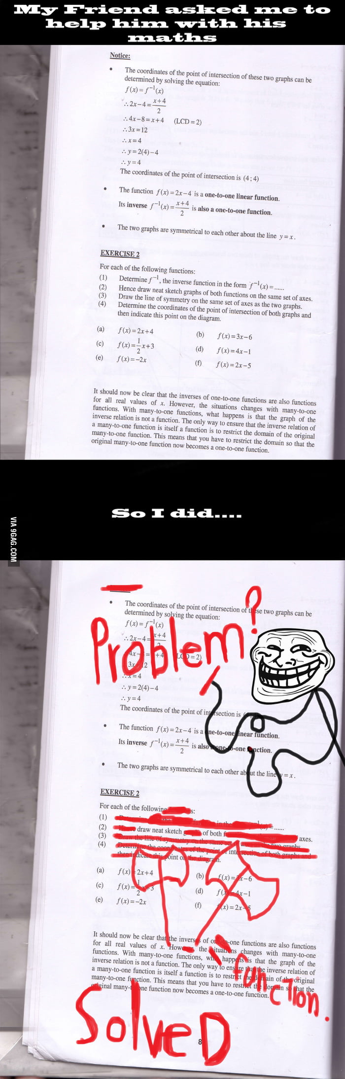Trolling Homework - 9GAG