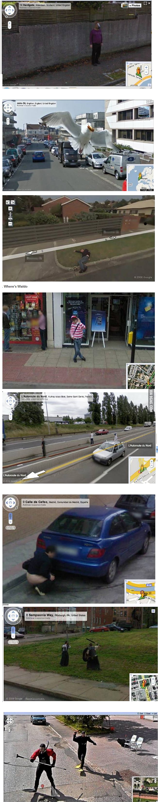 Google street view photobomb! - 9GAG