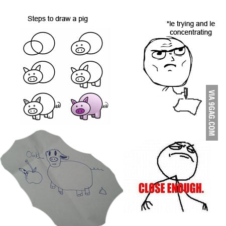 Drawing a pig FAIL - 9GAG