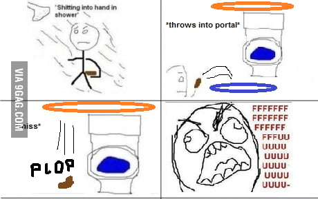 Poop throwing dude - PORTAL Remix! - 9GAG
