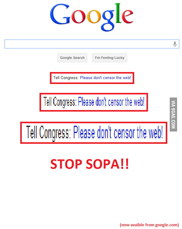 Google is against SOPA too! You vote against it too... - 9GAG