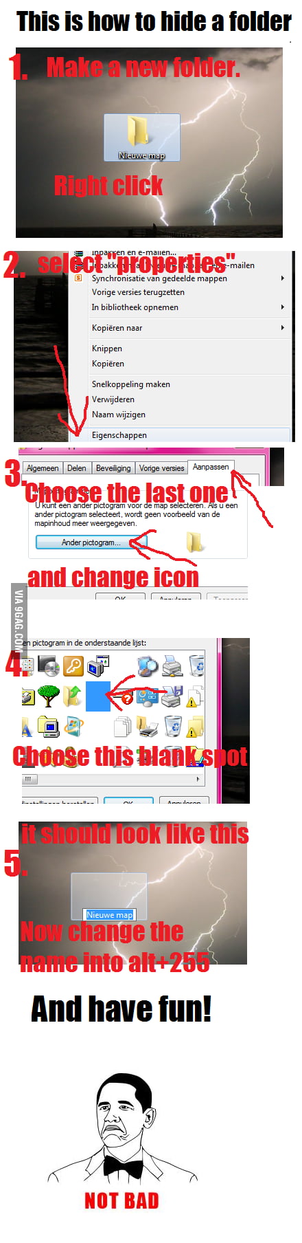 Hiding ya folders. - 9GAG