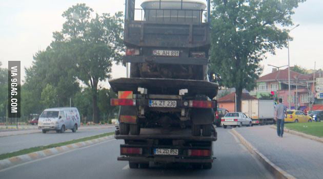 Meanwhile in Turkey. Truckception. - 9GAG
