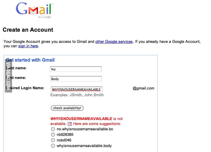 Tired of trying usernames - 9GAG