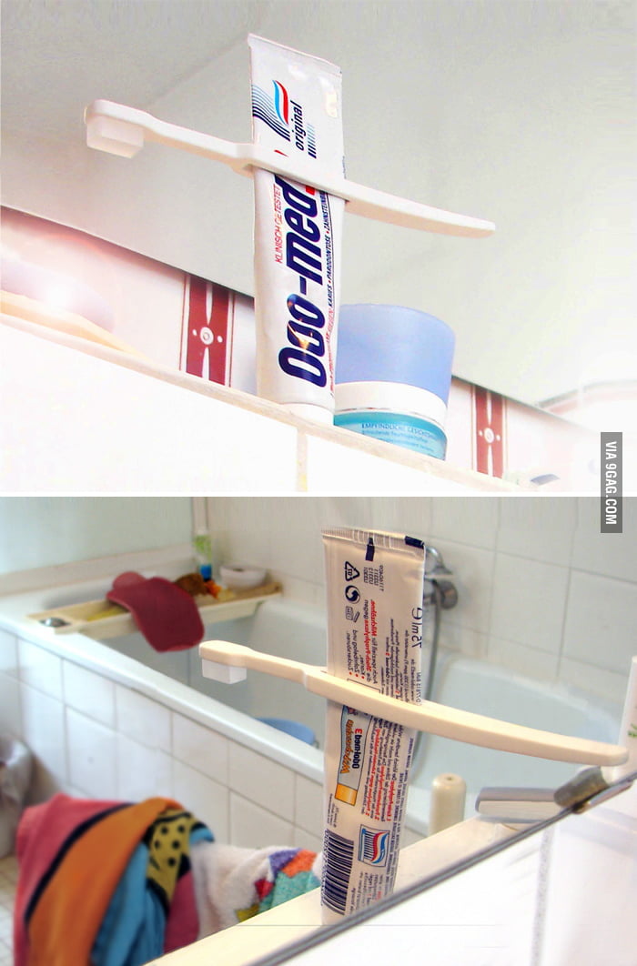 Tube-squeezing toothbrush - 9GAG