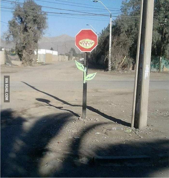 Just a stop sign...wait, whaaat?? - 9GAG