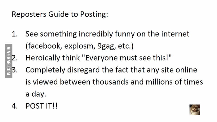 Guide to Reposting - 9GAG