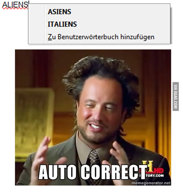 ALIENS - ASIANS - (German) AUTO CORRECT - 9GAG