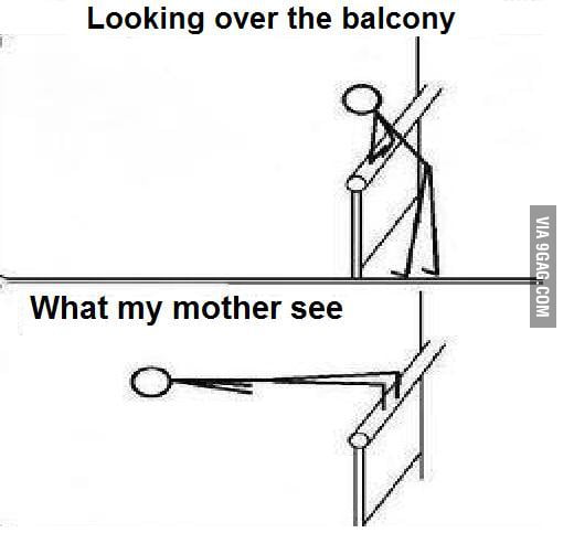 Looking over the balcony ... - 9GAG