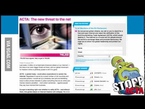 STOP ACTA! SIGN THE PETITION! - 9GAG