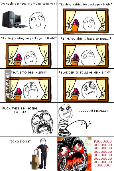 Le derp waiting for package - 9GAG