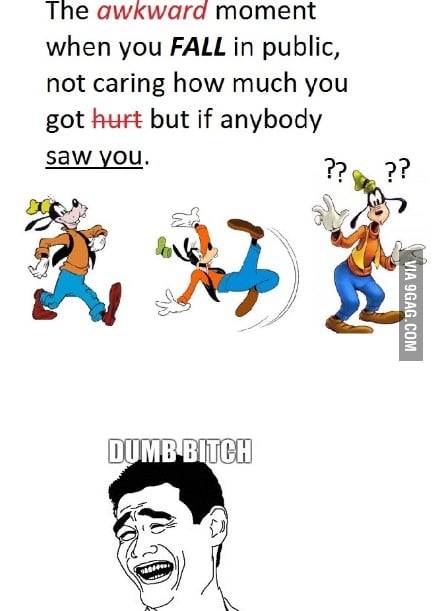 The awkward moment when u FALL... - 9GAG