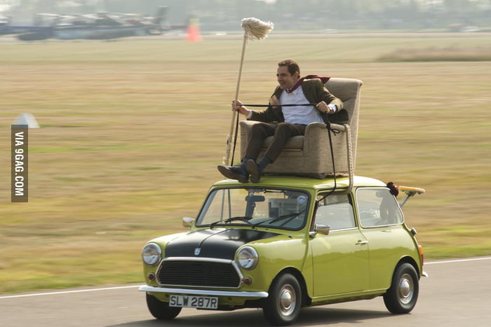 Mr Bean driving like a boss - 9GAG