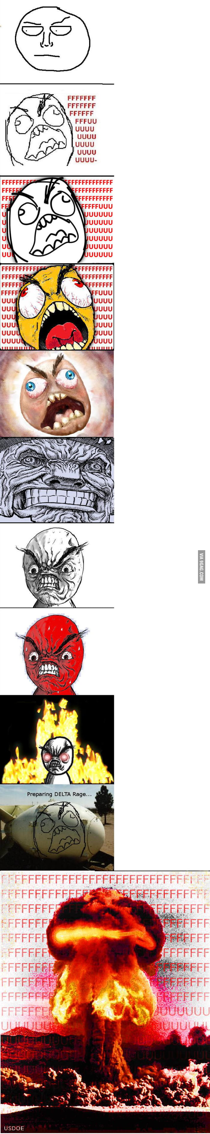 Levels of rage - 9GAG