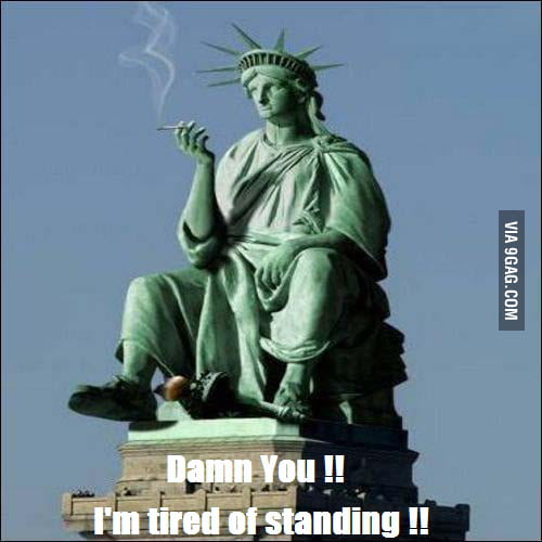 Tired Statue of Liberty xD - 9GAG