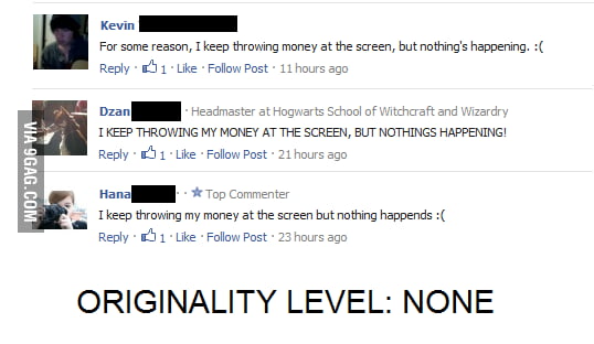 COMMENTERS, Y U NO CREATIVE - 9GAG