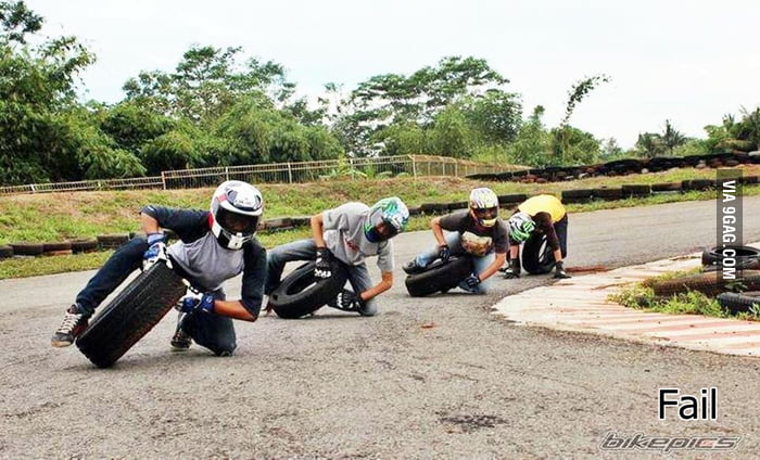 Racing on wheels, literally - 9GAG
