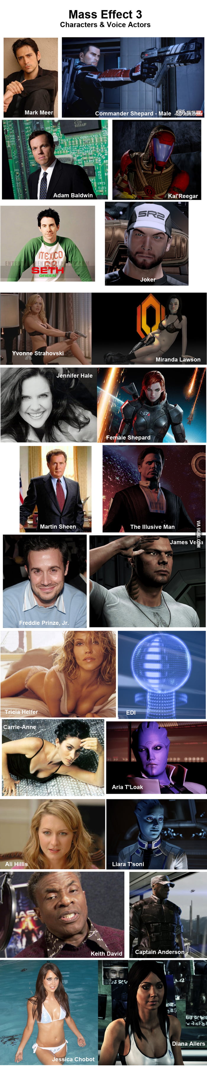 Mass Effect 3 Voice Actors - 9GAG