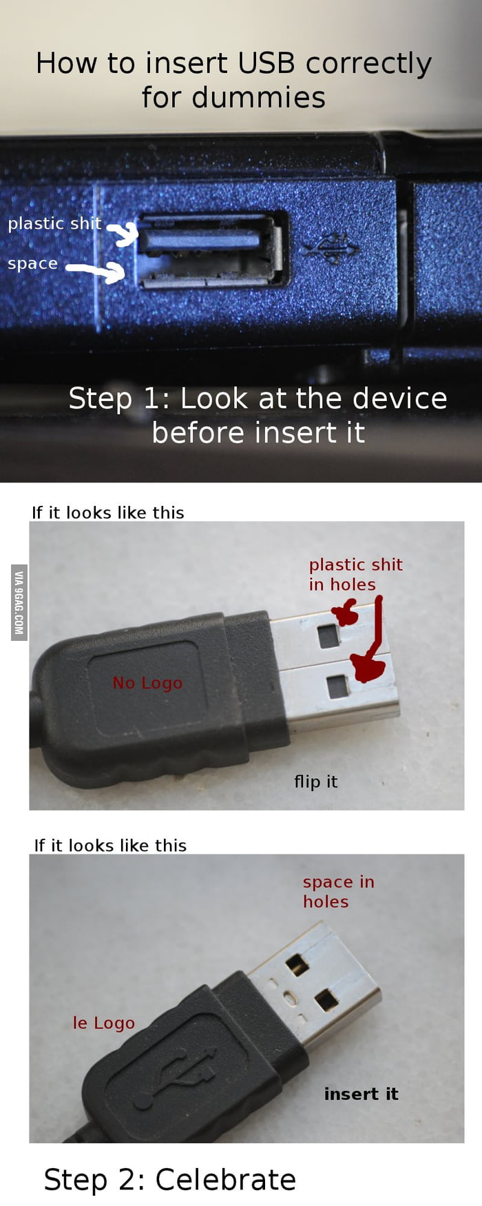How to insert USB - 9GAG