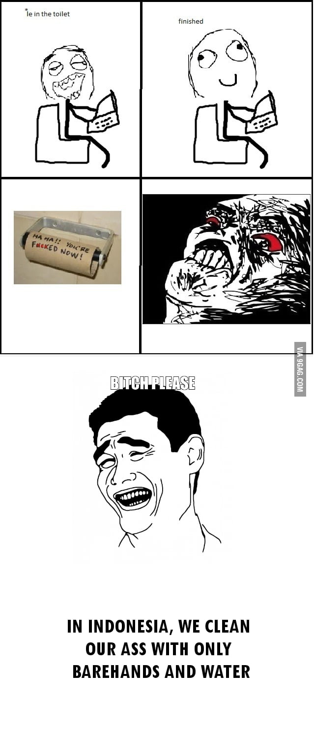 Toilet paper? WTF is that? - 9GAG