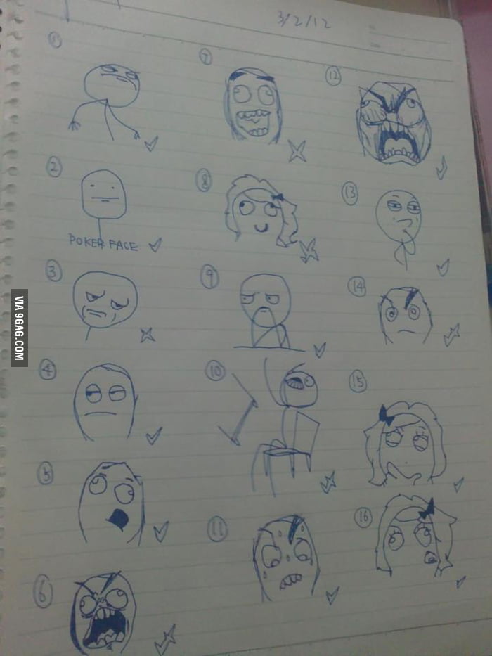 Me drawing faces - 9GAG