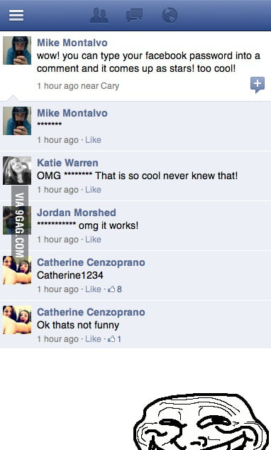 Trolling FB status - 9GAG