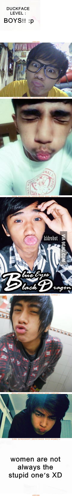 Duck face .. boys - 9GAG