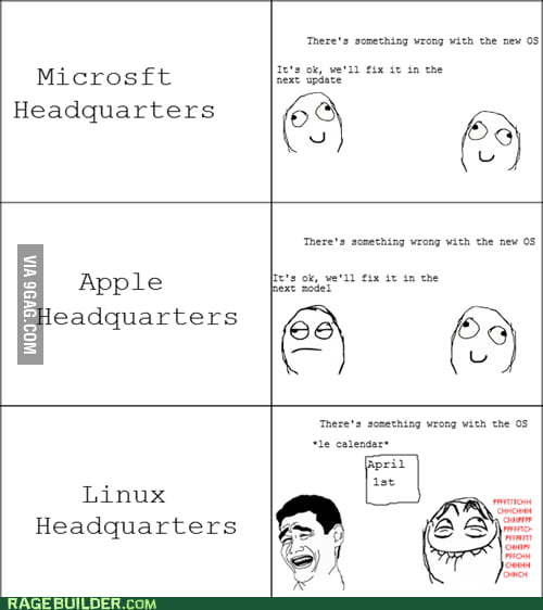 What really happens at Microsoft/Apple/Linux HQ - 9GAG