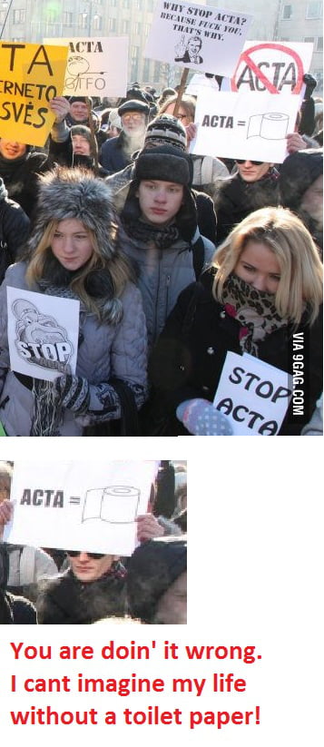 STOP ACTA protest, Vilnius, Lithuania - 9GAG