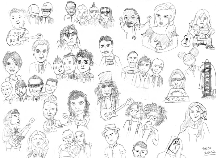 Famous Artist Cartoons.. how many do you recognize? (: - 9GAG