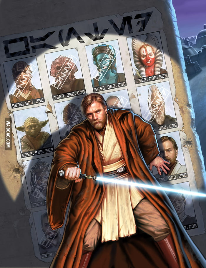 Obi Wan standing in front of Jedi purge poster - 9GAG