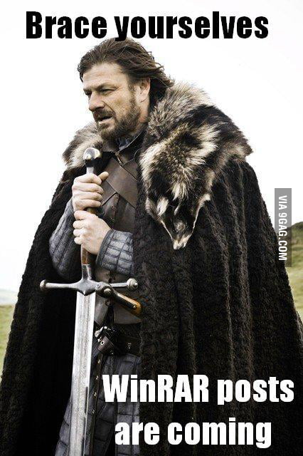 WinRAR jokes are coming - 9GAG