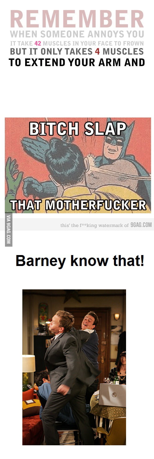 It's takes only 4 Muscles, Barney know! - 9GAG