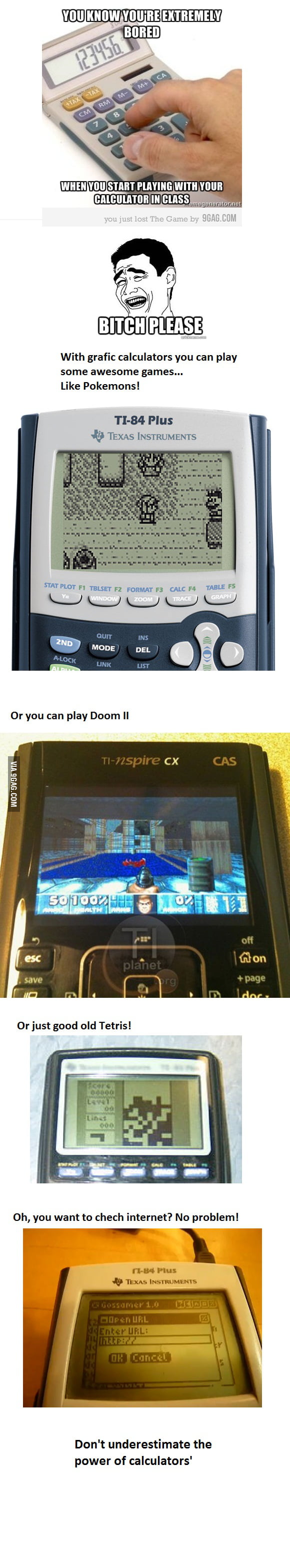 Don't be bored with calculators! - 9GAG
