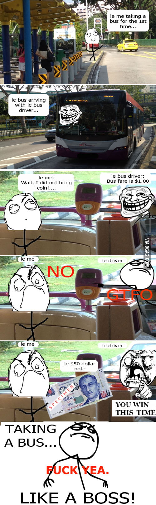 Taking a bus...Like a Boss - 9GAG