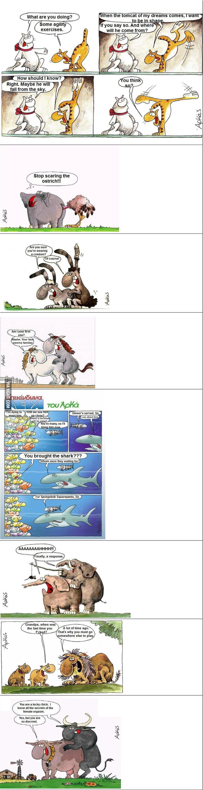 Just some masterpieces from the Greek comics artist Arkas - 9GAG