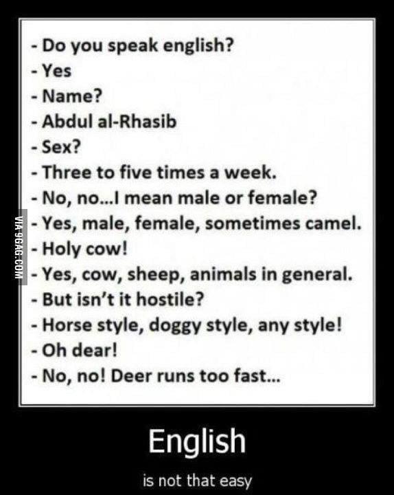 English is a very difficult language! - 9GAG