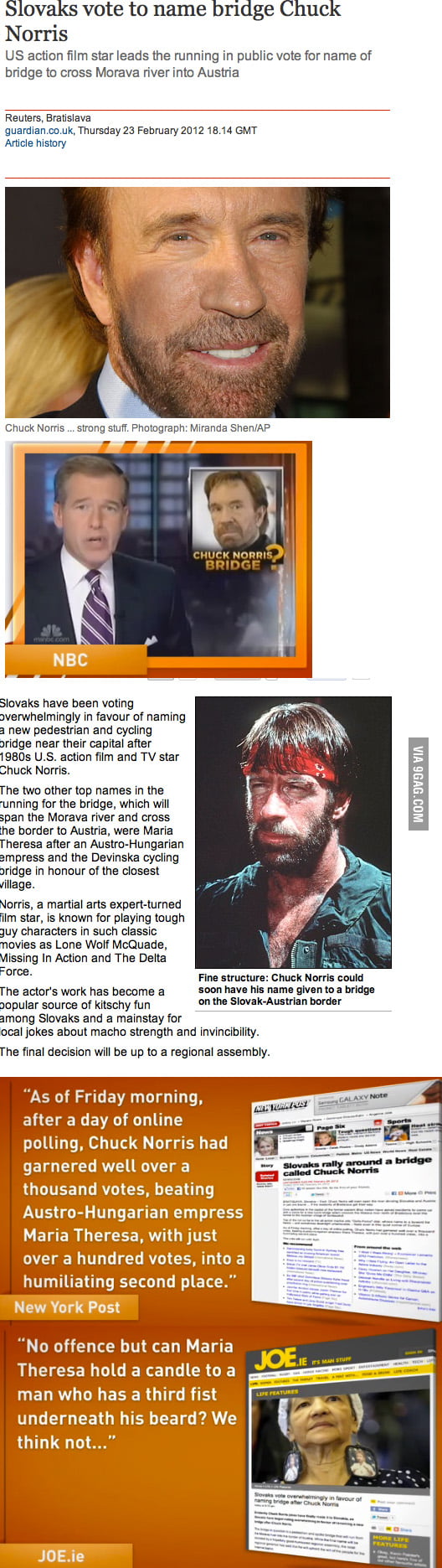 Bridge in Europe named after Chuck Norris - 9GAG