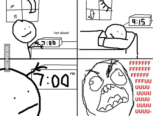 Alarm clock fail! - 9GAG