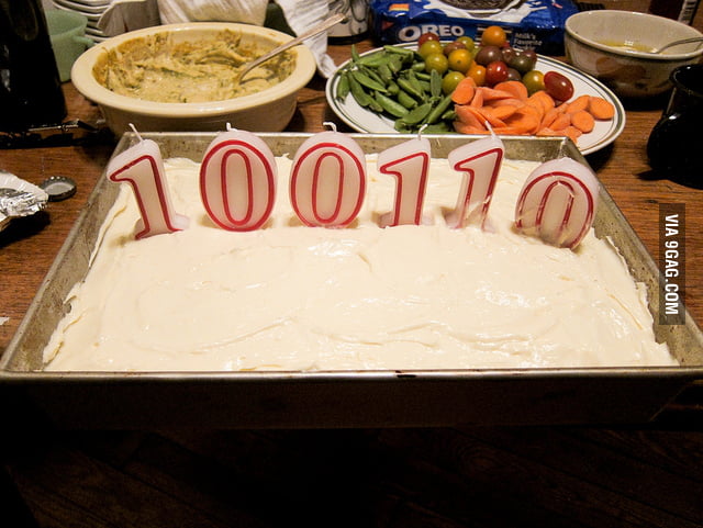 Binary Birthday Cake - 9GAG