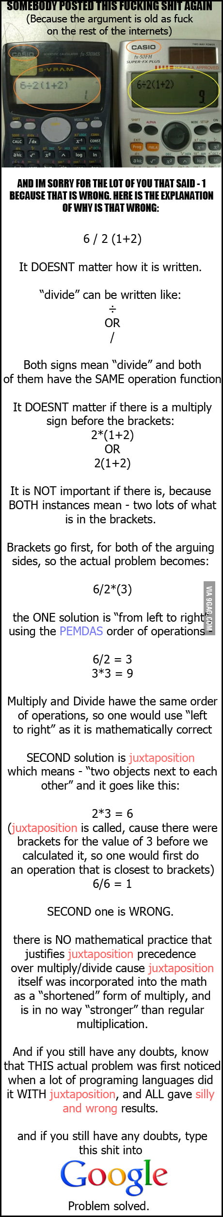 Math problem - 50% of 9gag people dont know math - 9GAG