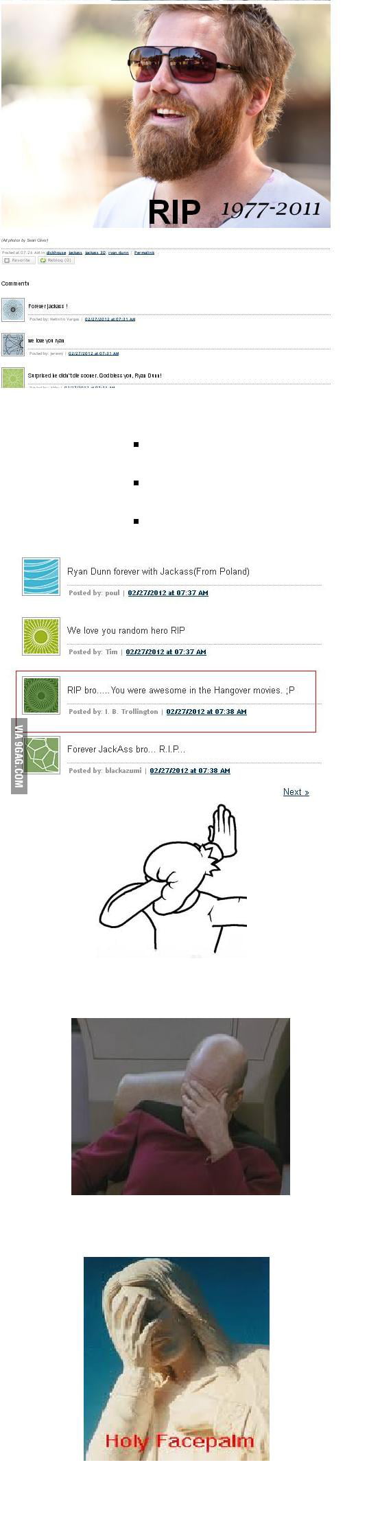 RIP Ryan Dunn - 9GAG
