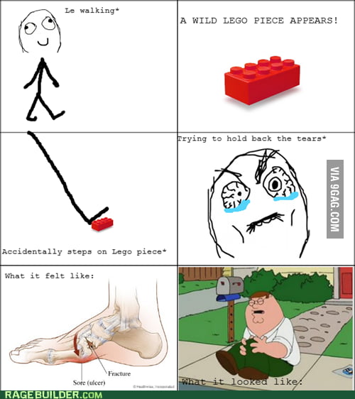 Step on lego. break ur foot - 9GAG