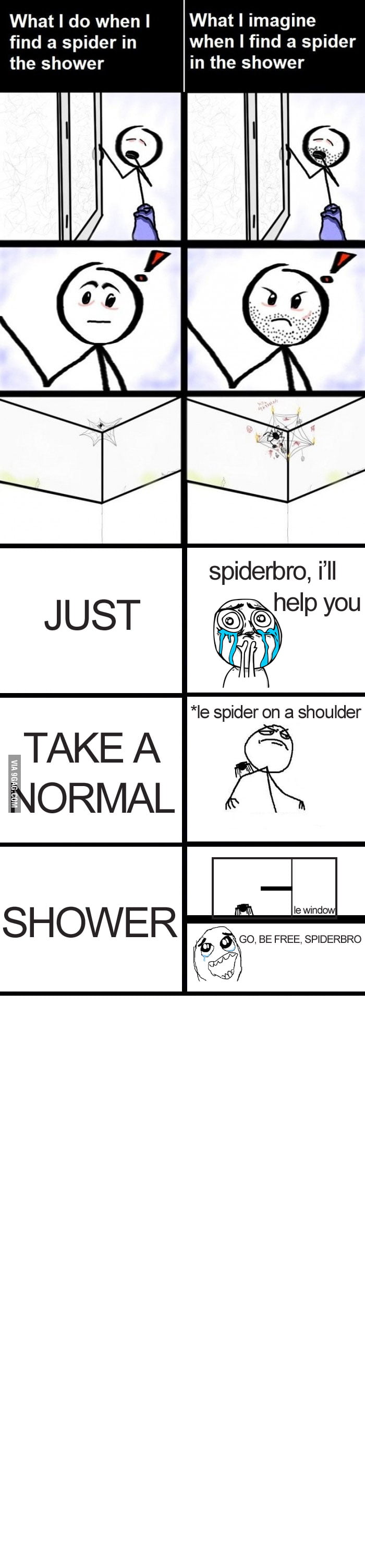 Finding A Spider In The Shower [Fixed] - 9GAG