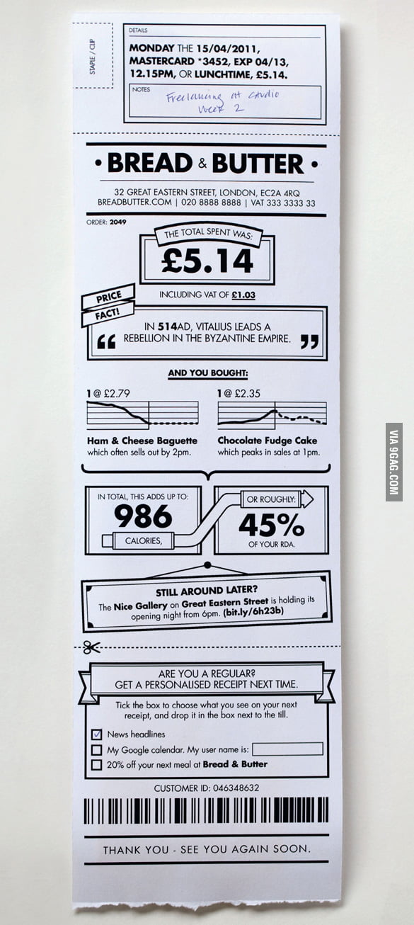 The most awesome receipt ever! - 9GAG